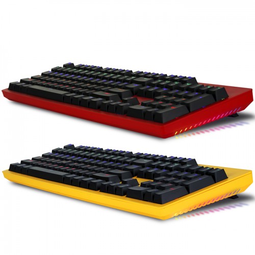 K516 축교환 측면 RGB 라이팅 이중사출 게이밍 기계식 키보드 (옐로우, 갈축) | ABKO