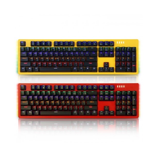 K516 축교환 측면 RGB 라이팅 이중사출 게이밍 기계식 키보드 (옐로우, 청축) | ABKO