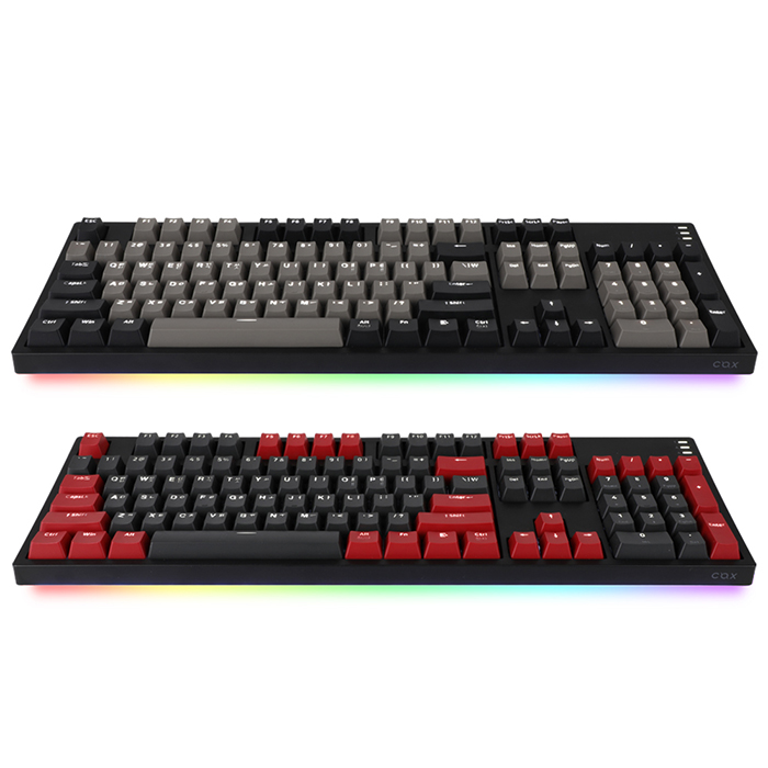 CK104 전면 RGB BAR 투톤 이중사출 게이트론 기계식 키보드(레드그레이) | ABKO