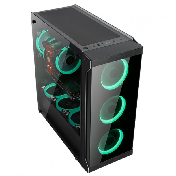 A7 네오 강화유리 RGB HALO(블랙) | ABKO