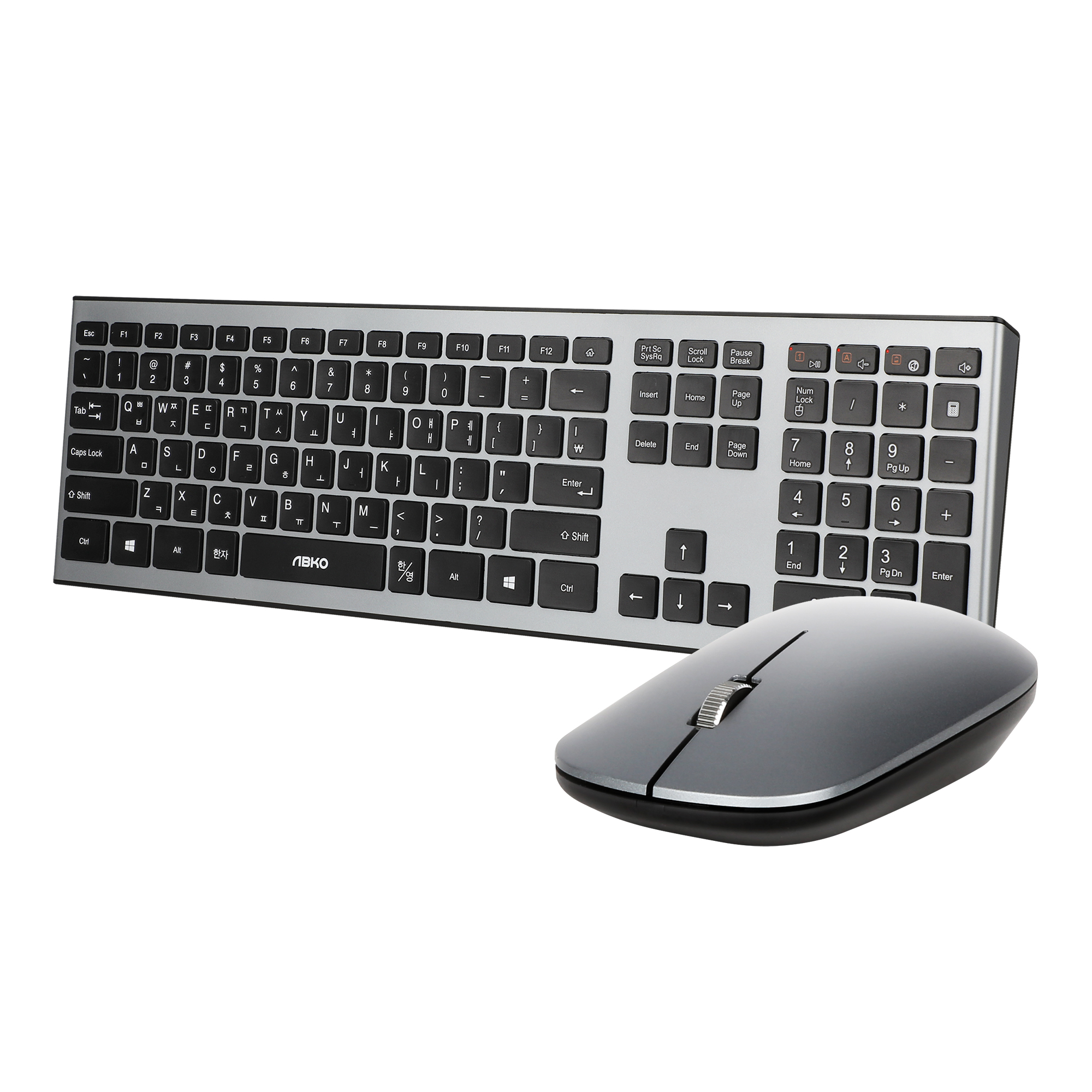 WKM160 펜타그래프 무선 키보드 마우스 오피스 세트 | ABKO
