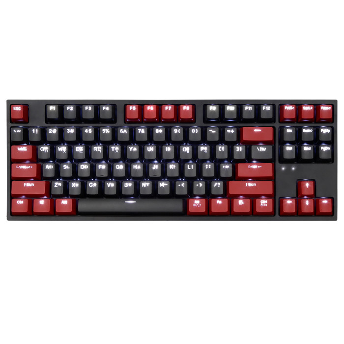 CK87 레드/그레이 게이트론 LED 게이밍 기계식 | ABKO