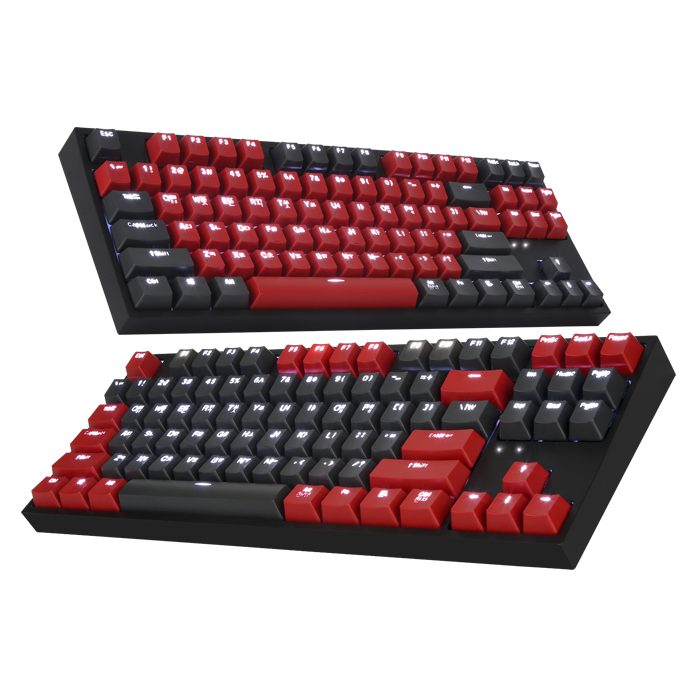 CK87 레드/그레이 게이트론 LED 게이밍 기계식 | ABKO