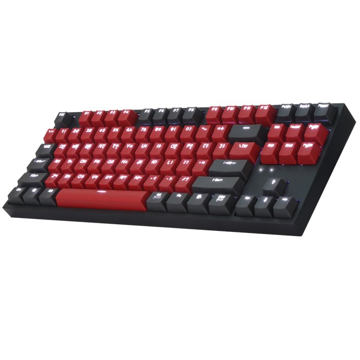 CK87 레드/그레이 게이트론 LED 게이밍 기계식 | ABKO
