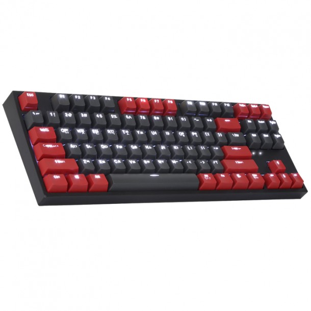 CK87 레드/그레이 게이트론 LED 게이밍 기계식 | ABKO