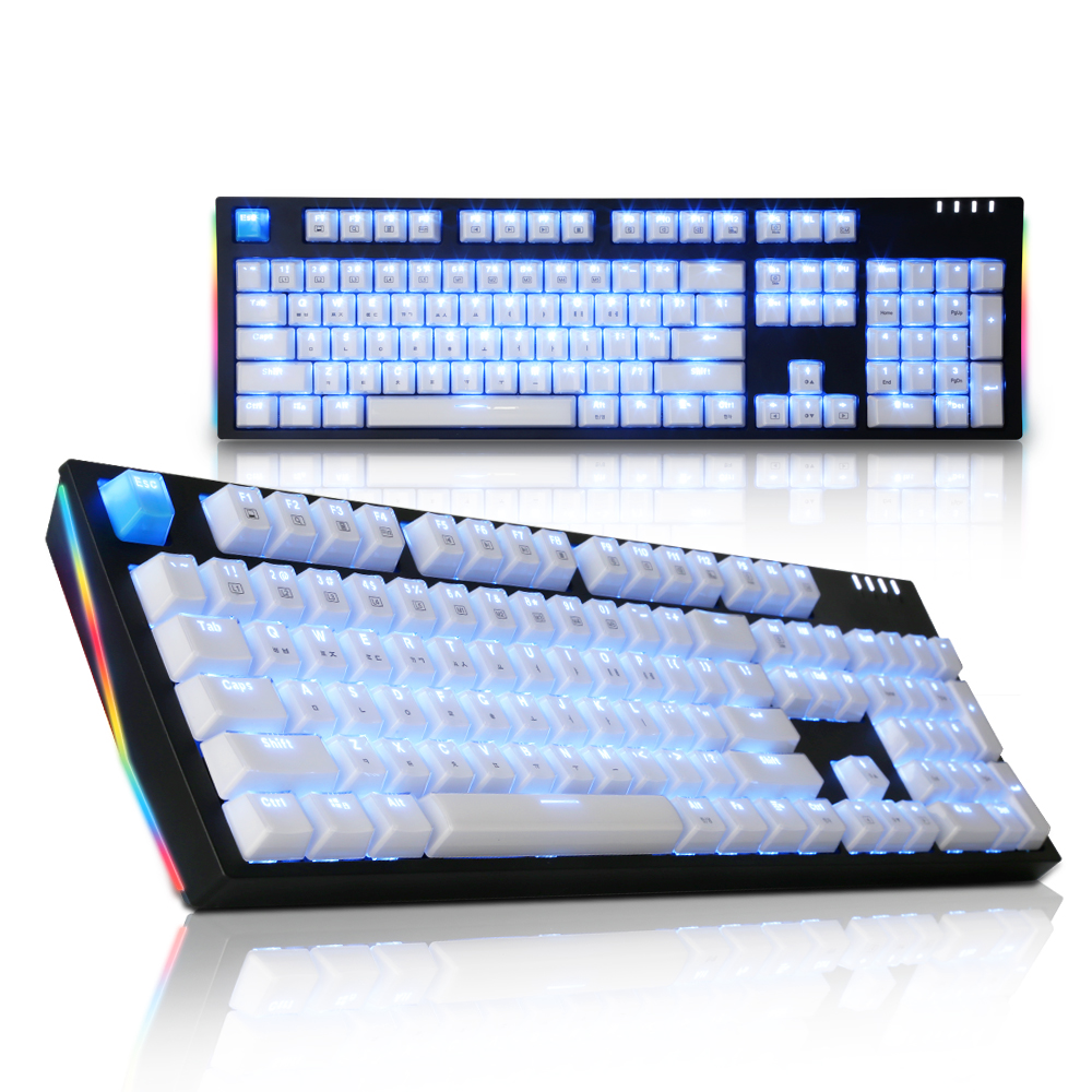 CK8000 V광축 완전방수 크리스탈 키캡 교체축 사이드 RGB 게이밍 | ABKO