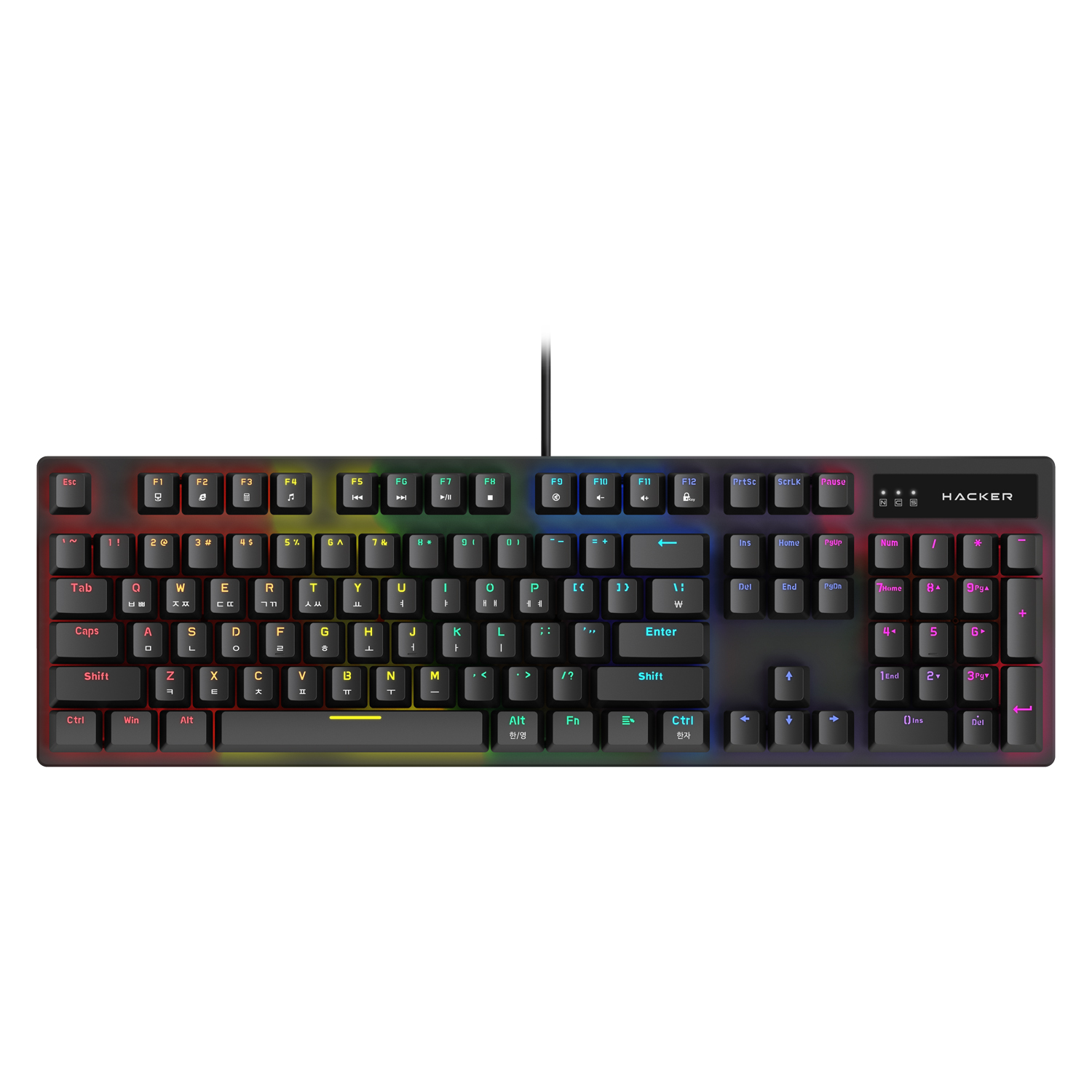 K560 축교환 레인보우 무빙 LED 기계식 키보드 | ABKO