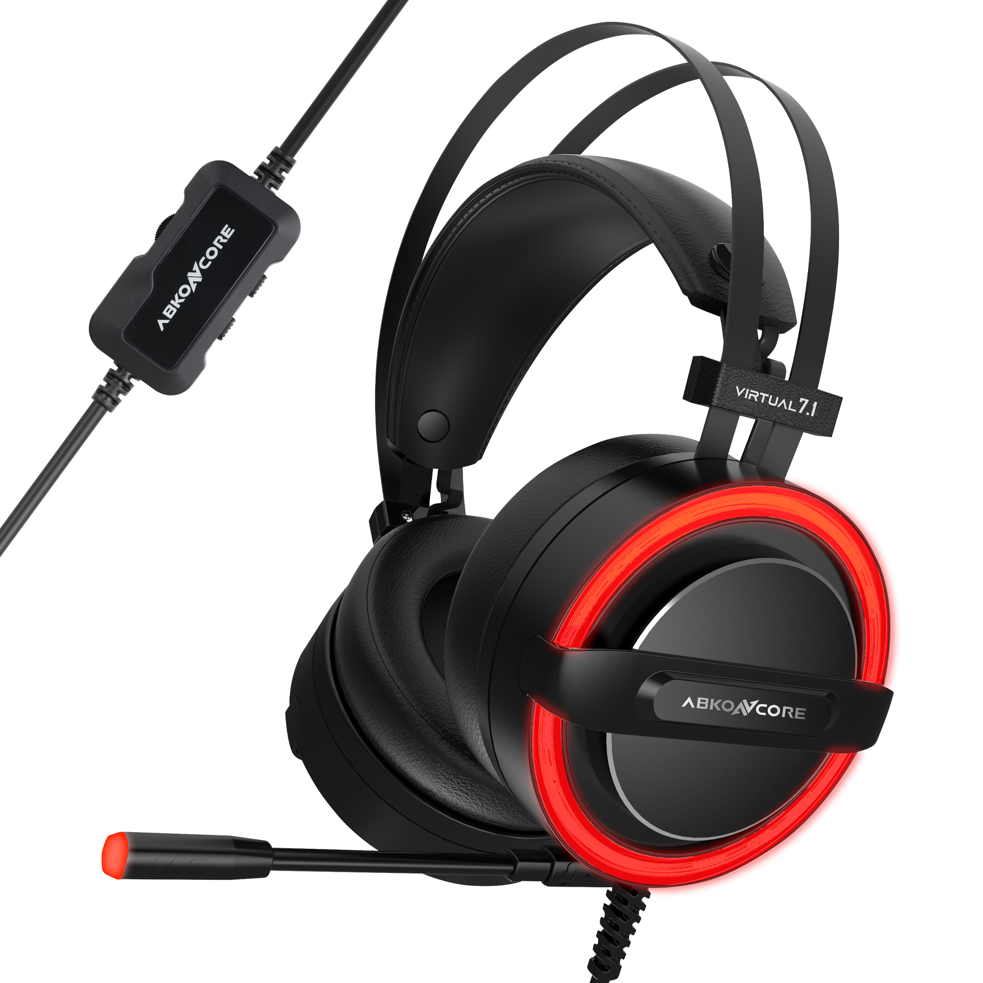 CH713M ENC 가상 7.1 RED LED 진동 3D 멀티 플랫폼 게이밍 헤드셋 | ABKO