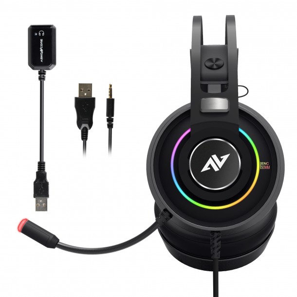 B719M ENC 가상 7.1 RGB SPECTRUM 진동 3D 멀티 플랫폼 게이밍 헤드셋 | ABKO