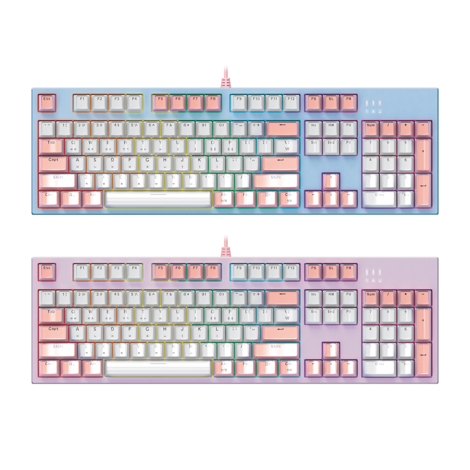 AN08 가스켓 아이스큐브 광축 LED 게이밍 키보드 | ABKO