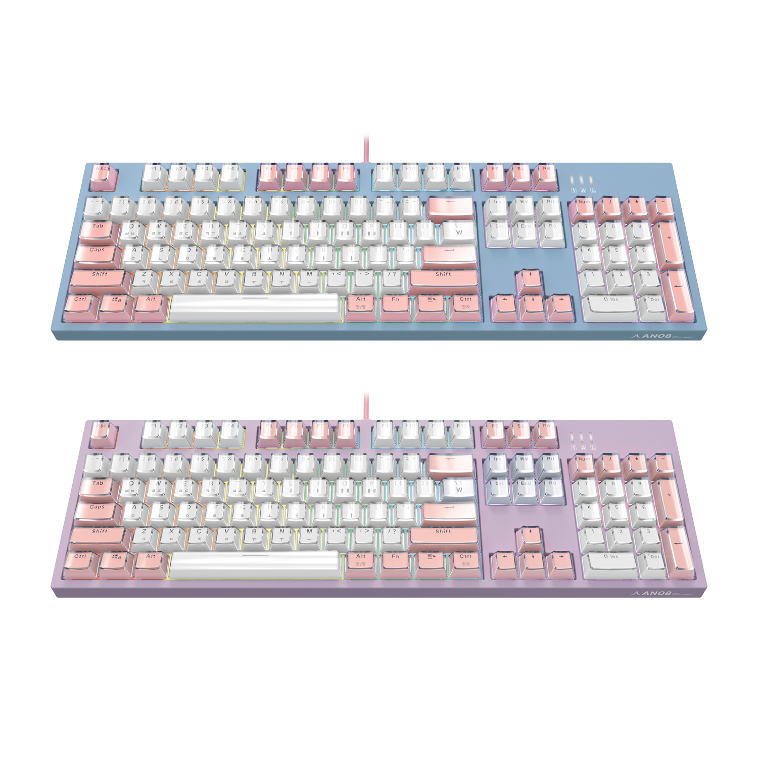 AN08 가스켓 아이스큐브 광축 LED 게이밍 키보드 | ABKO