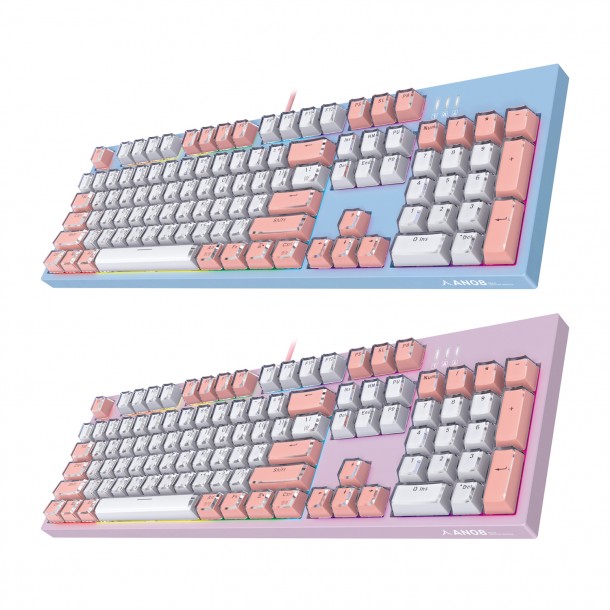 AN08 가스켓 아이스큐브 광축 LED 게이밍 키보드 | ABKO